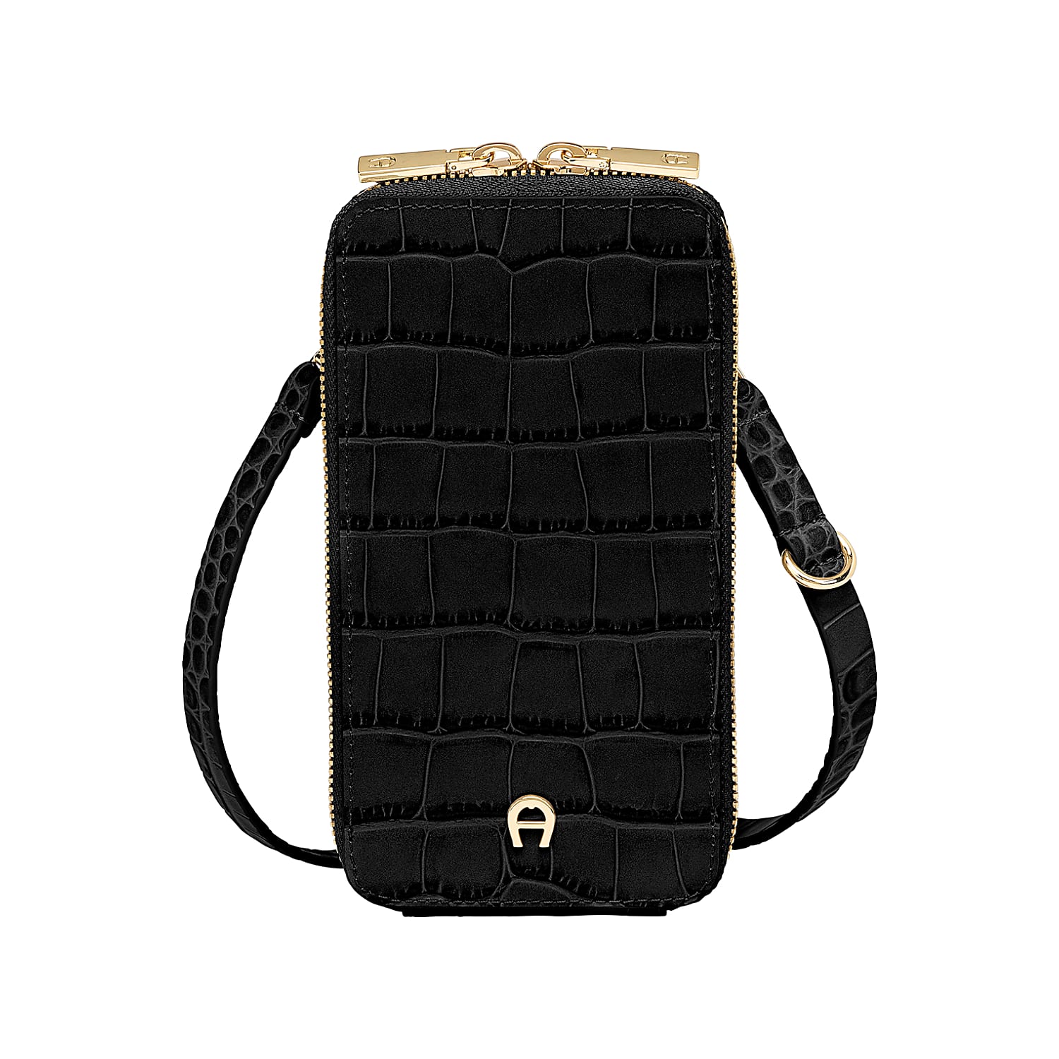 Fashion Phone Pouch Croc Effect black - Leather Accessories - Women ...