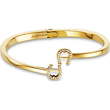 Logo bangle with stones gold coloured - Jewelry - Women - Aigner