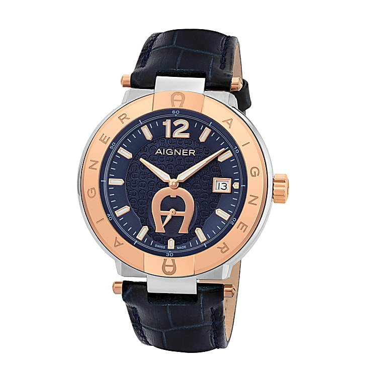 Gentlemen's Watch Monza with leather strap Rosegold multicolour - AIGNER